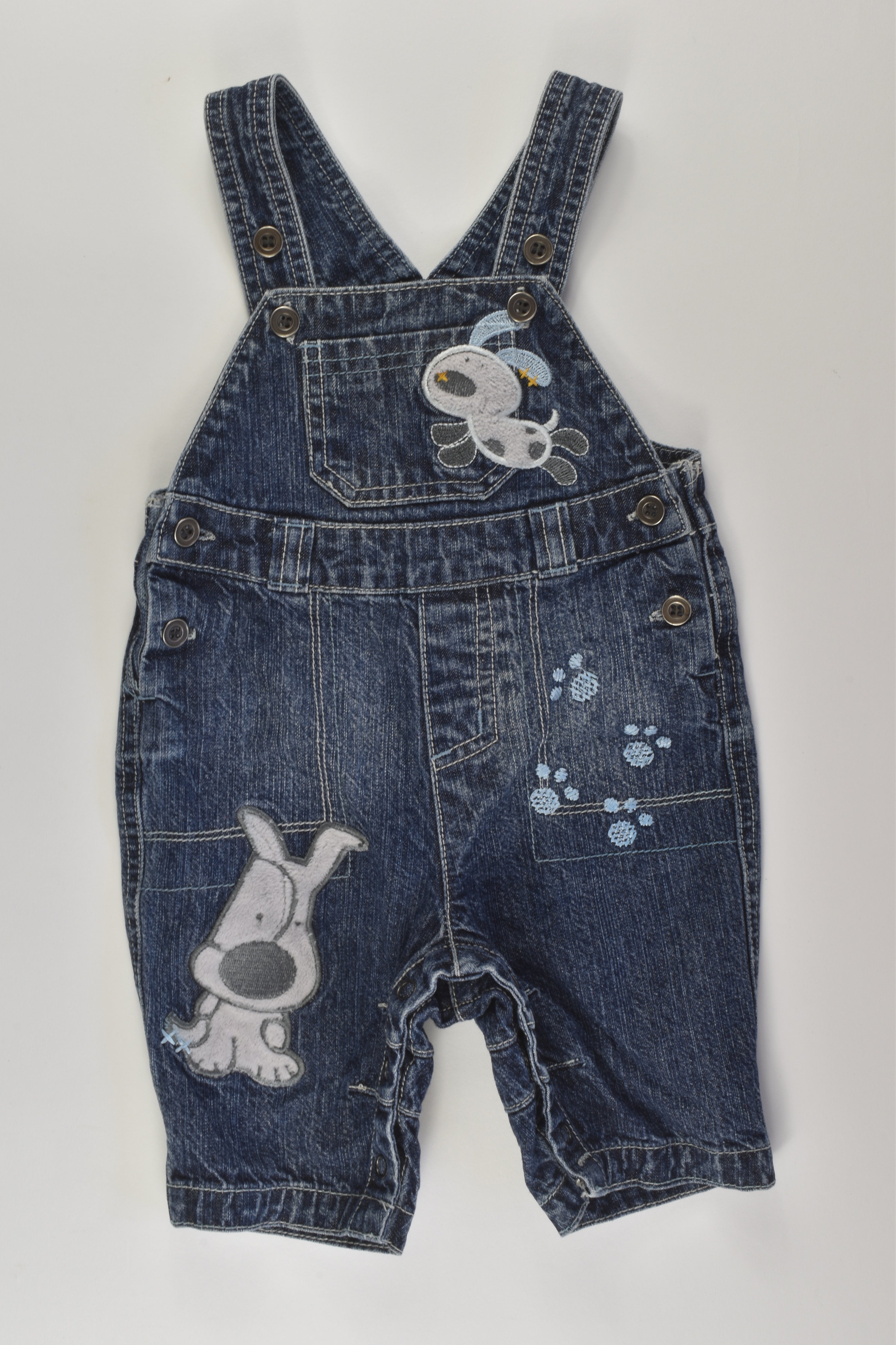 Puddle Ducklings Size 000 Dog Denim Overalls – MiniMe Preloved - Baby ...